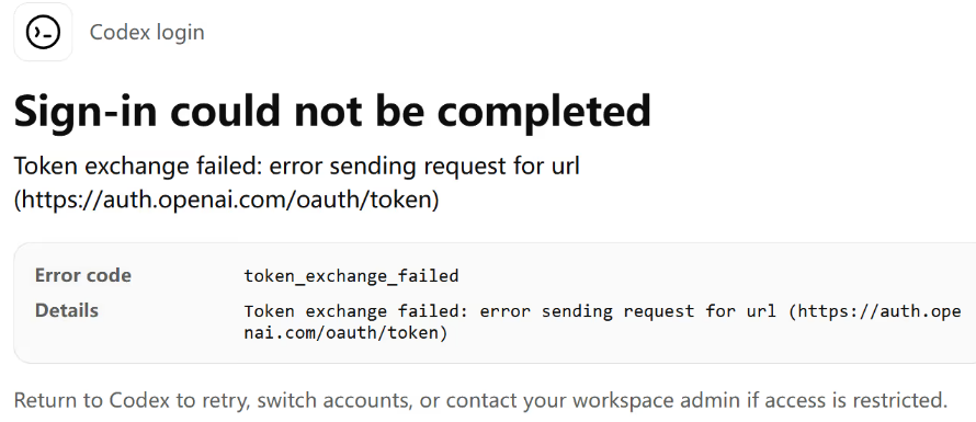 Codex 登录报错：token_exchange_failed 解决 | flash122u's blog